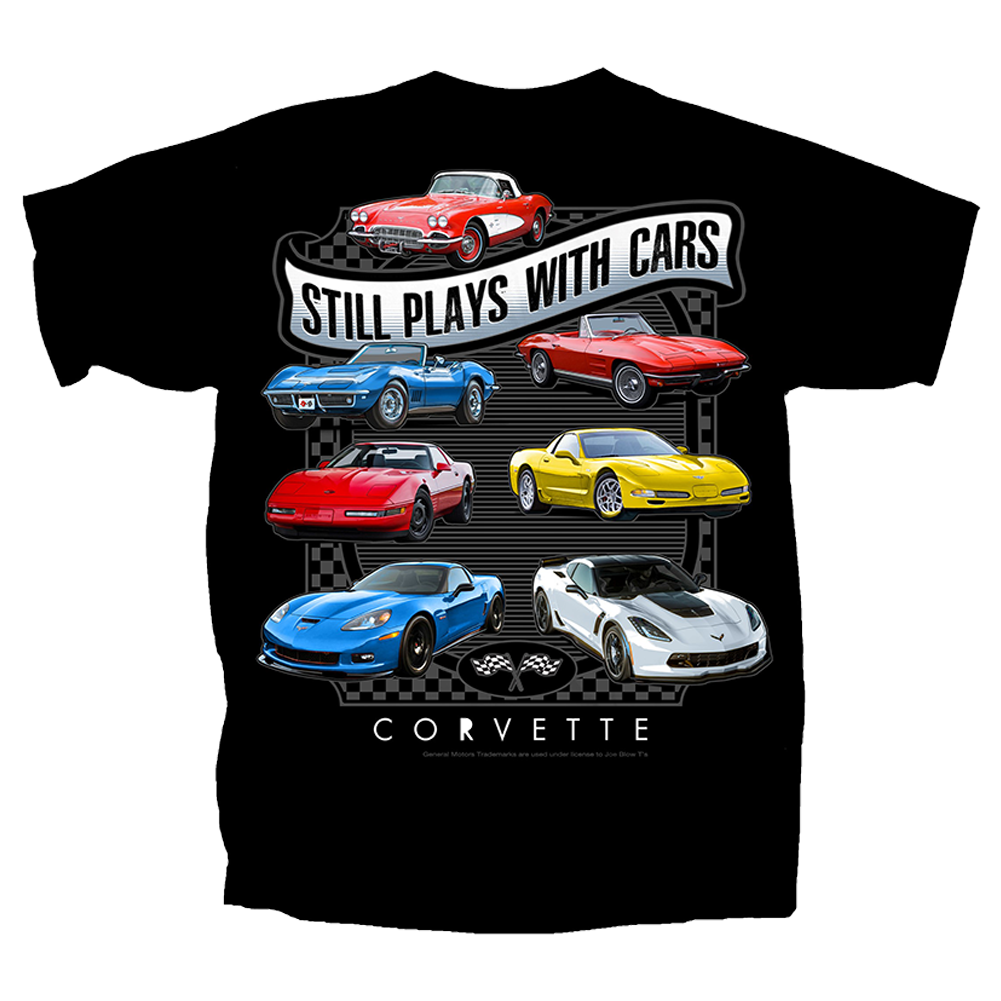Corvette Still Plays With Cars Tee Shirt - Black – CorvetteGuys.com