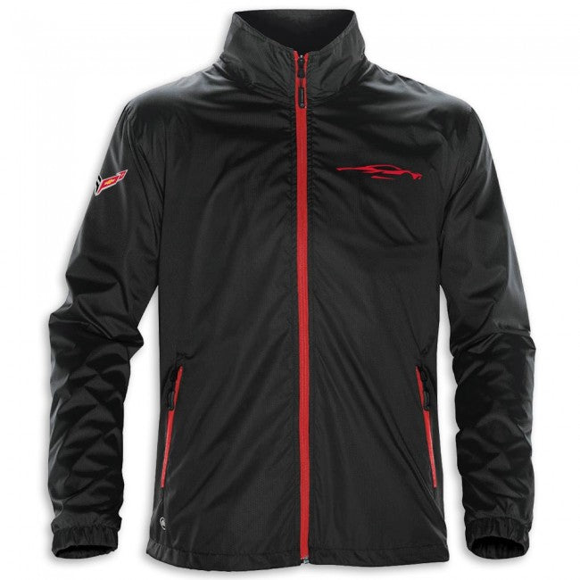 C8 Corvette Circut Full Zip Jacket : Black/Red – CorvetteGuys.com