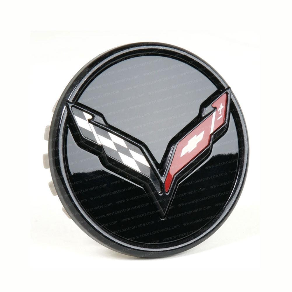 C7 Corvette Stingray - GM Center Cap w/Crossed Flags Logo - Carbon FREE ...