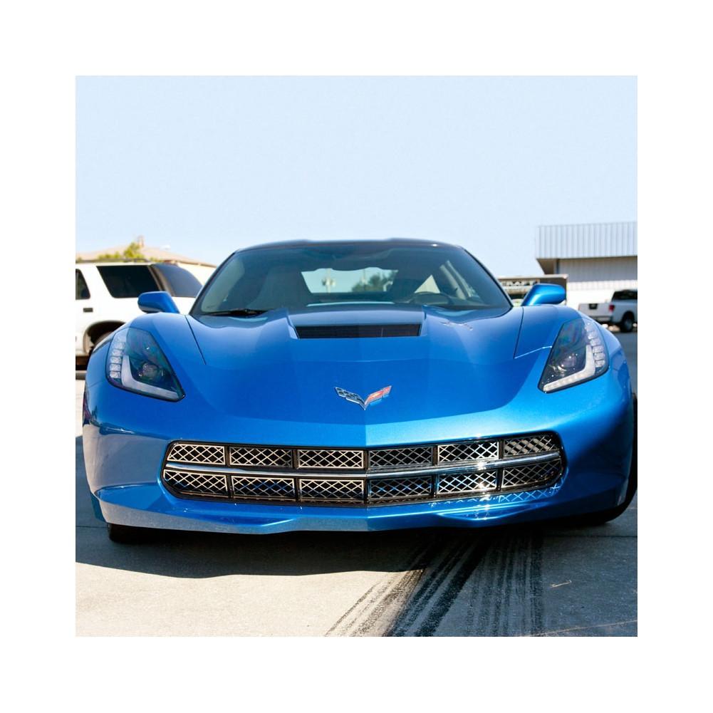 C7 Corvette Stingray Front Grille Stainless Steel Overlay ...