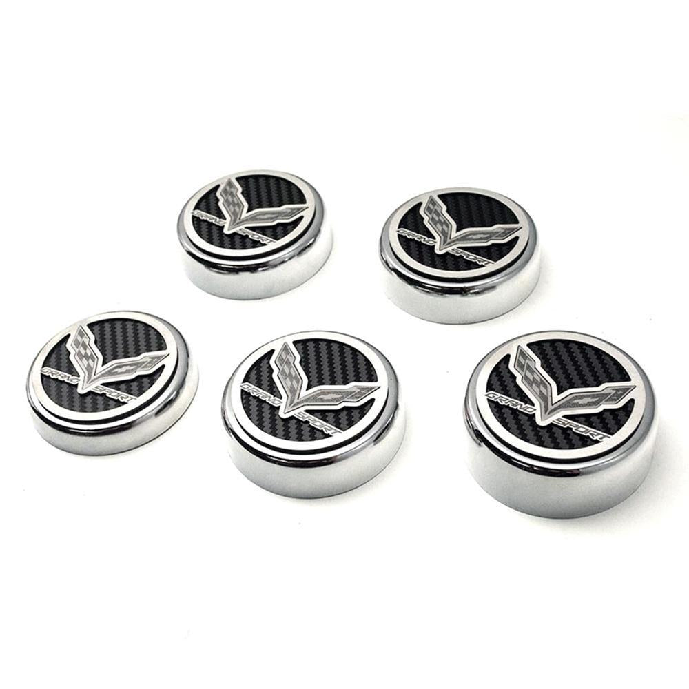 C7 Grand Sport Corvette Cap Cover Set - Chrome/Brushed/Carbon Fiber ...