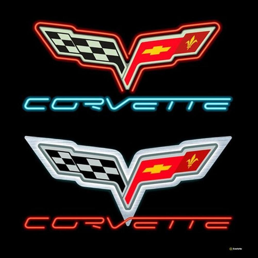 Corvette Neon Sign : C6 Emblem FREE Shipping |CorvetteGuys.com