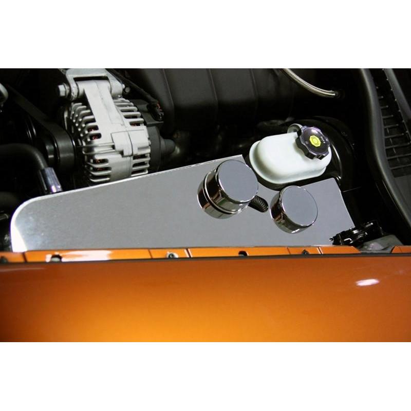 Corvette Windshield Washer Tank Cover with Caps- Polished Stainless ...