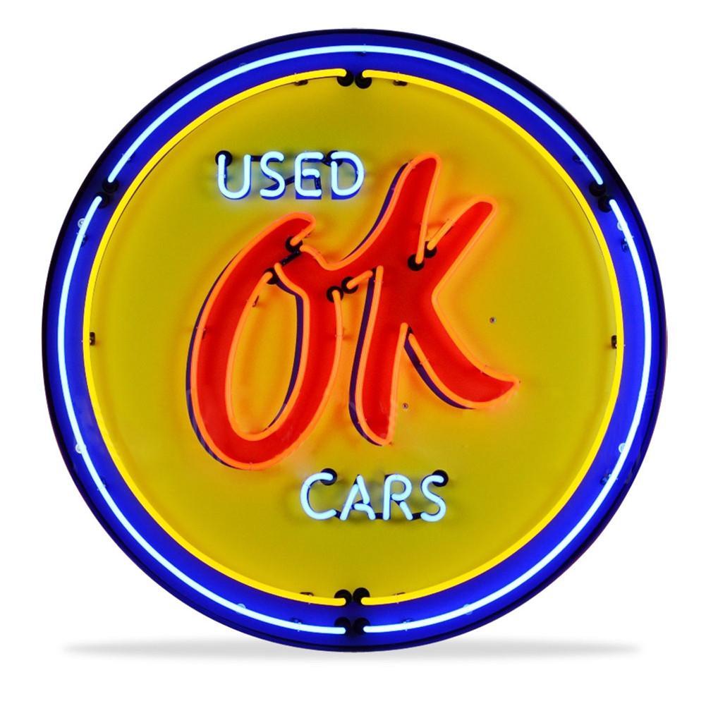 OK Used Cars Neon Sign in a Metal Can : 36in – CorvetteGuys.com